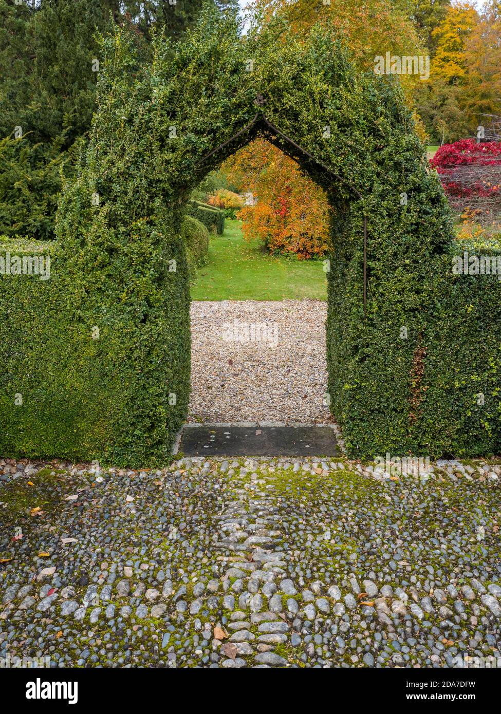 Hedge Archway, Pebble Floor, Englefield House Garden, Englefield House ...