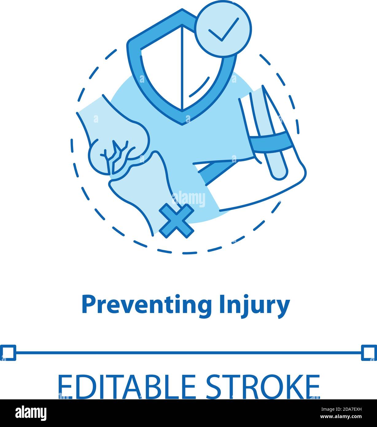 Prevent injury turquoise concept icon Stock Vector Image & Art - Alamy
