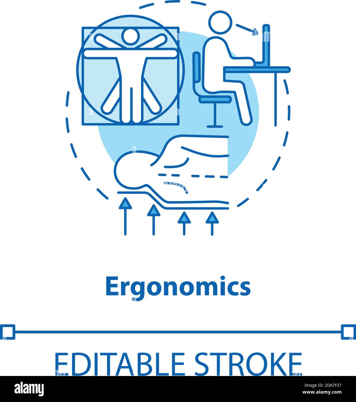 Ergonomics turquoise concept icon Stock Vector Image & Art - Alamy