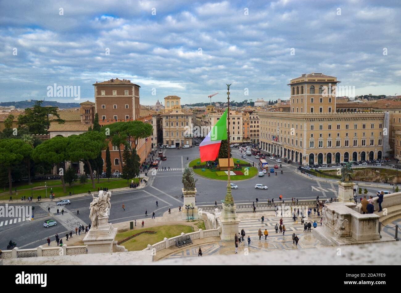 ROME, ITALY - December 2020: One of the most beautiful Roman squares is ...