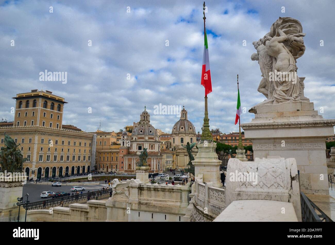 ROME, ITALY - December 2020: One of the most beautiful Roman squares is ...