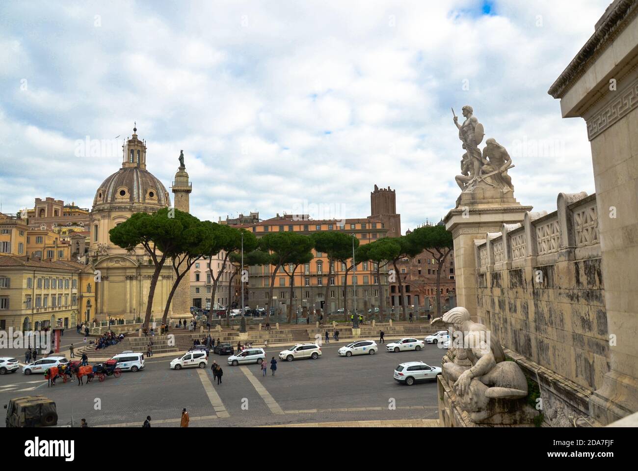 ROME, ITALY - December 2020: One of the most beautiful Roman squares is ...