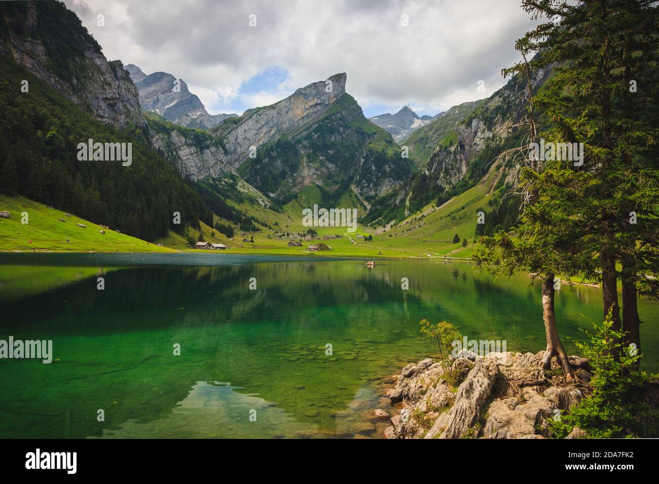seealpsee lake in switzerland, swiss alps Stock Photo - Alamy