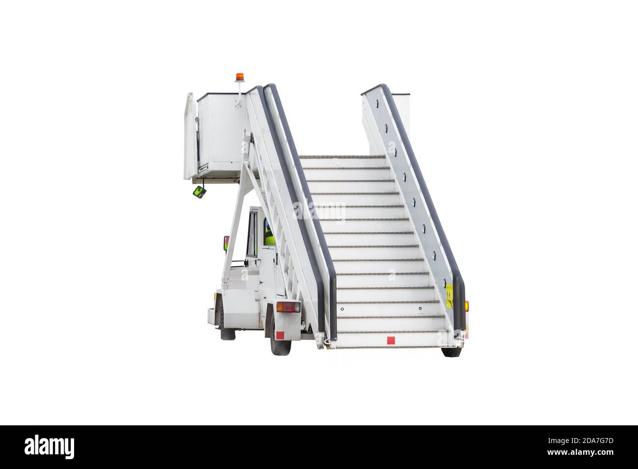Passenger ladder boarding mobile ramp isolated on white background ...