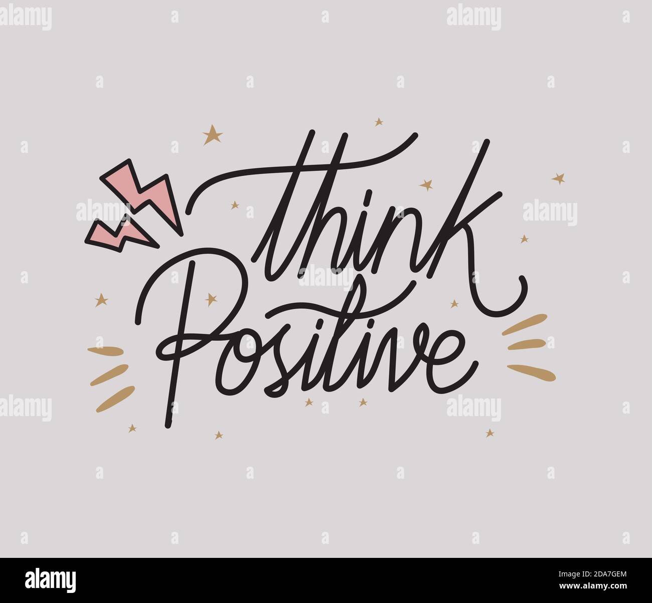 think positive lettering with colors Stock Vector Image & Art - Alamy