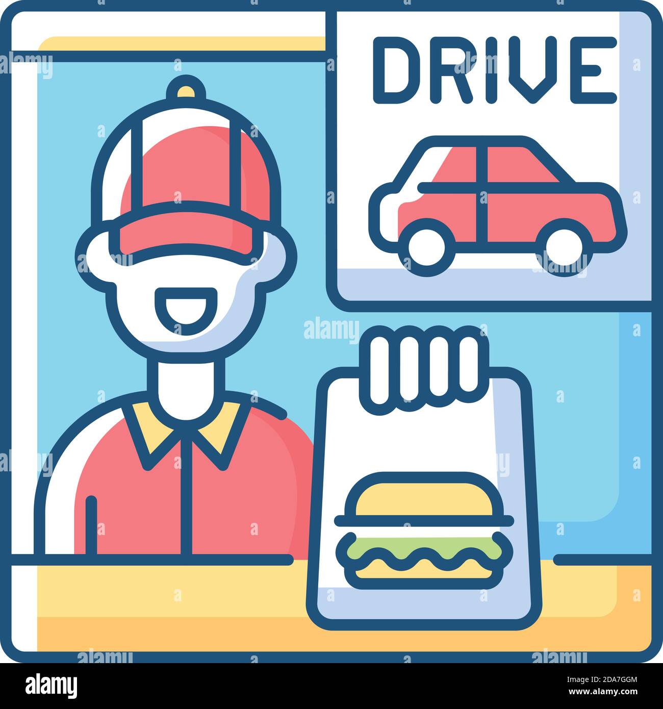 Drive through window RGB color icon Stock Vector Image & Art - Alamy
