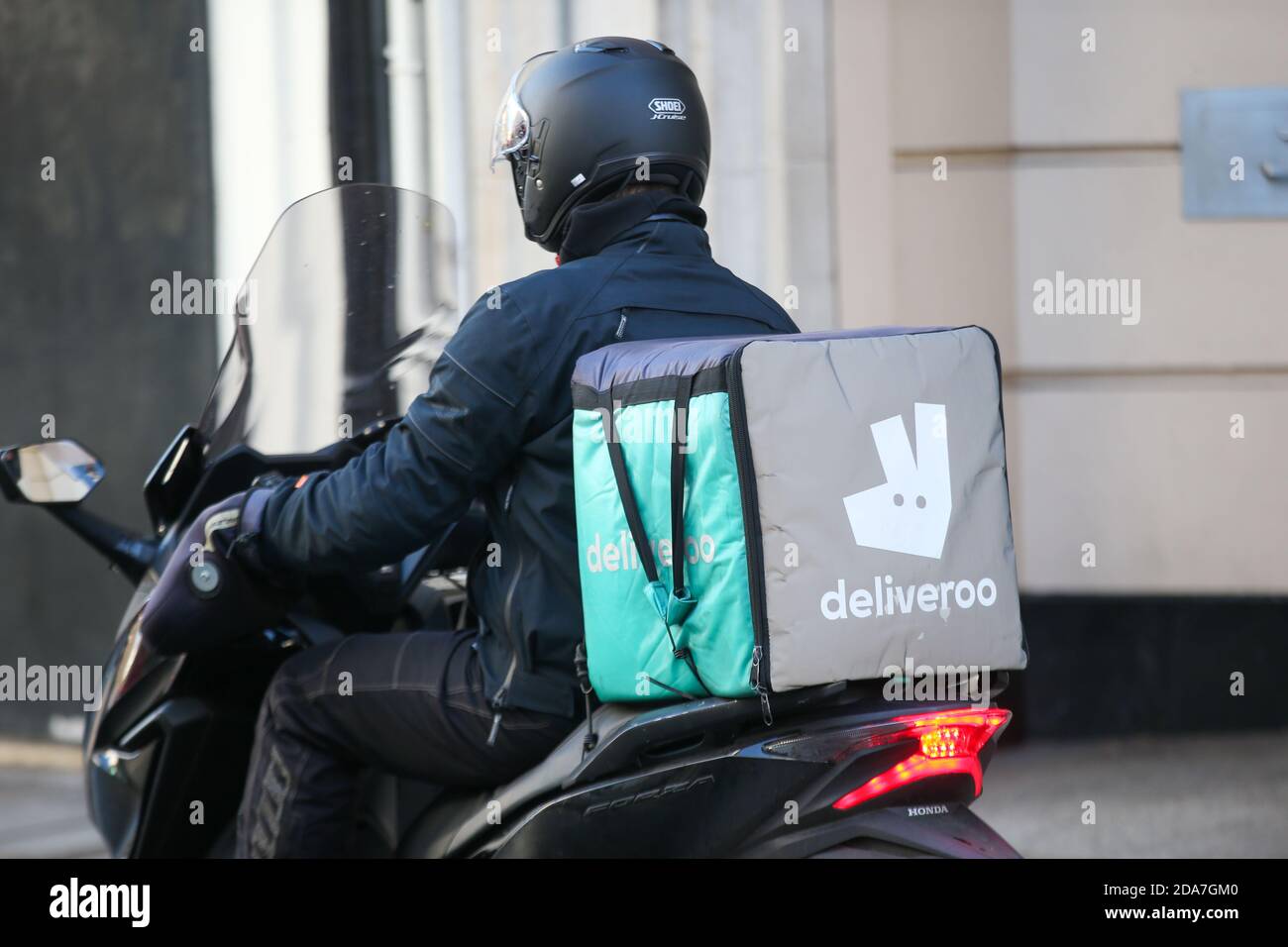 Deliveroo scooter hi-res stock photography and images - Alamy