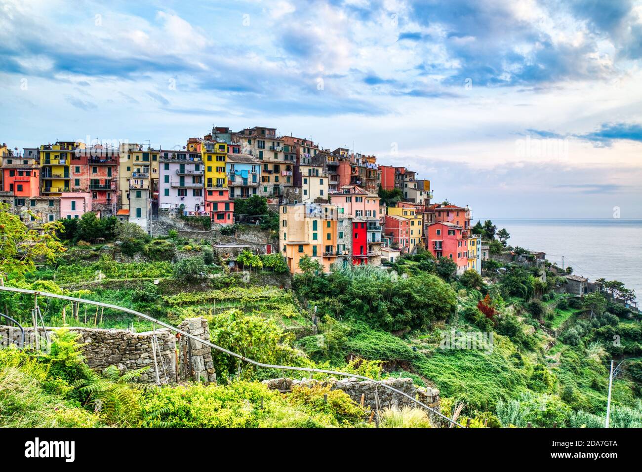 Corniglia Village at Sunrise, Cinque Terre, Italy Stock Photo - Alamy