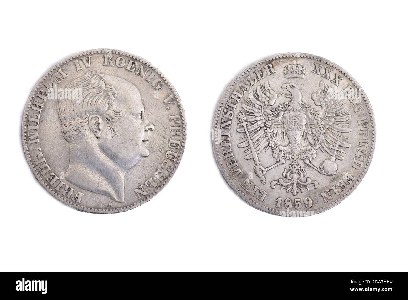 German Germany Germania Kaiser Koenig Konig 1859 silver old coin money ...