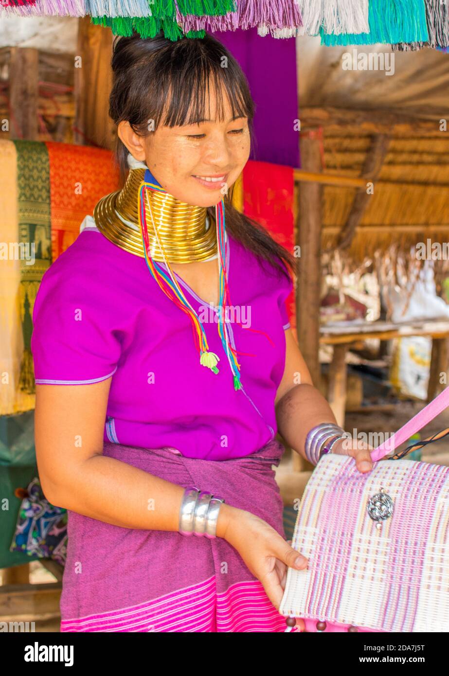 long neck village near Chiang Mai Stock Photo - Alamy