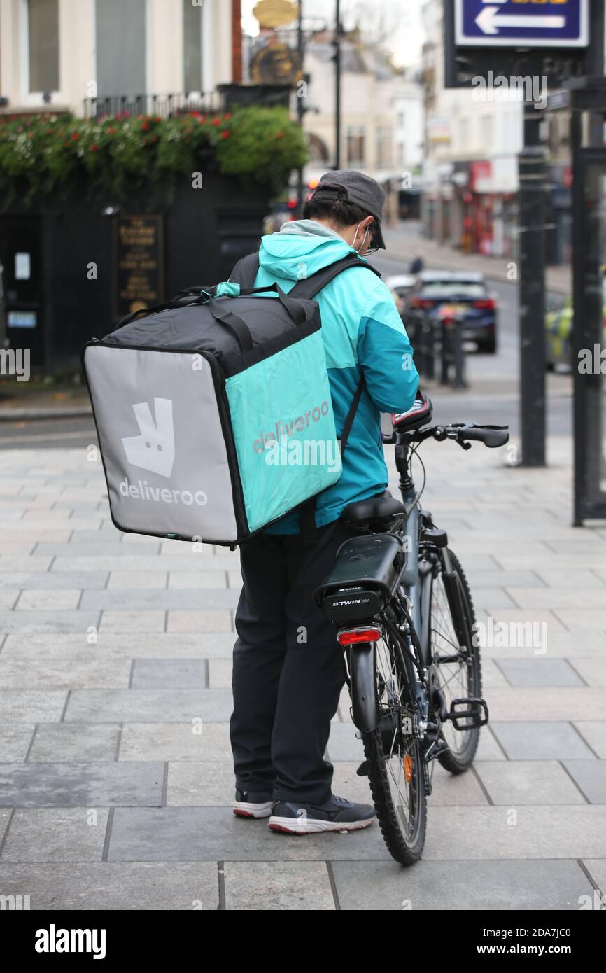 Deliveroo scooter hi-res stock photography and images - Alamy