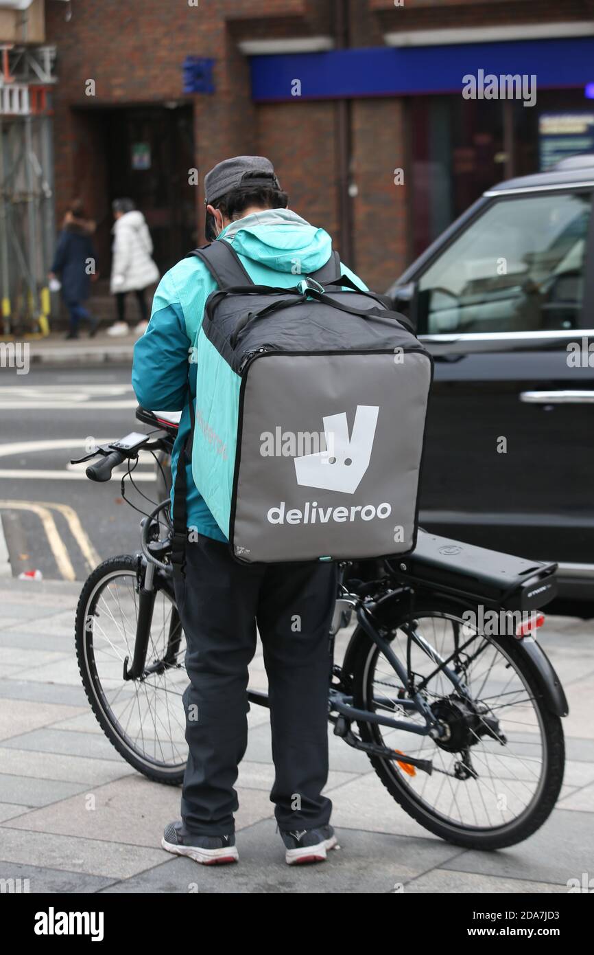 Deliveroo scooter hi-res stock photography and images - Alamy