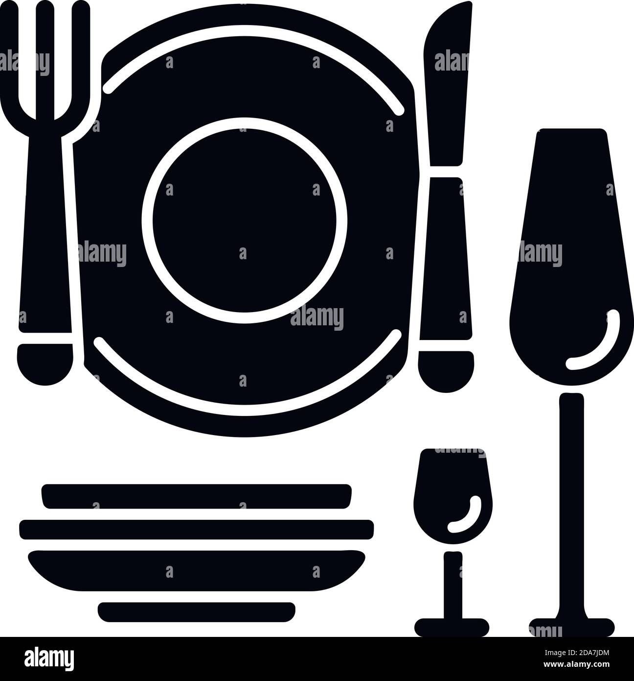 Eating utensils black glyph icon Stock Vector Image & Art - Alamy
