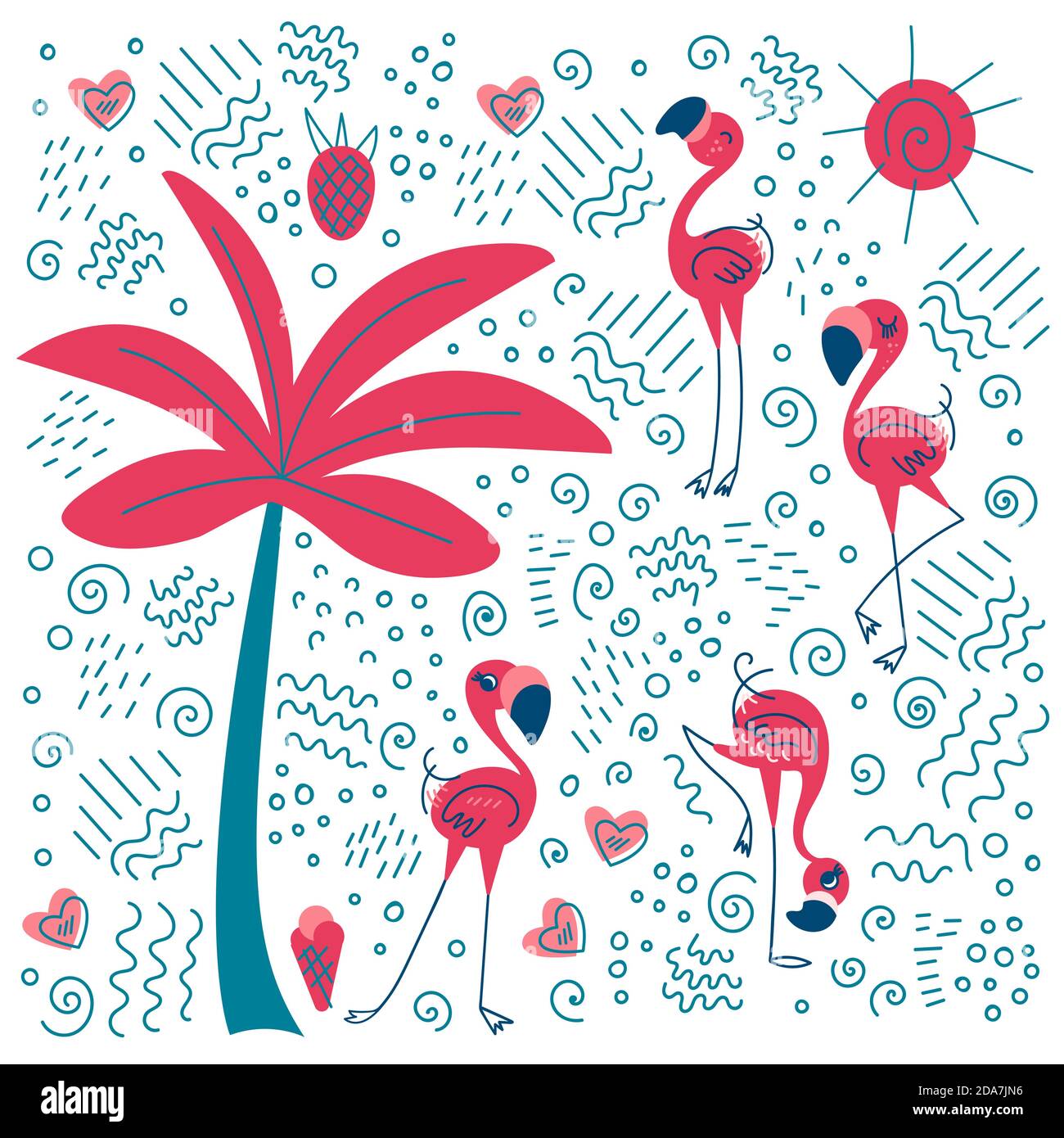 Pineapple style palm tree hi-res stock photography and images - Alamy