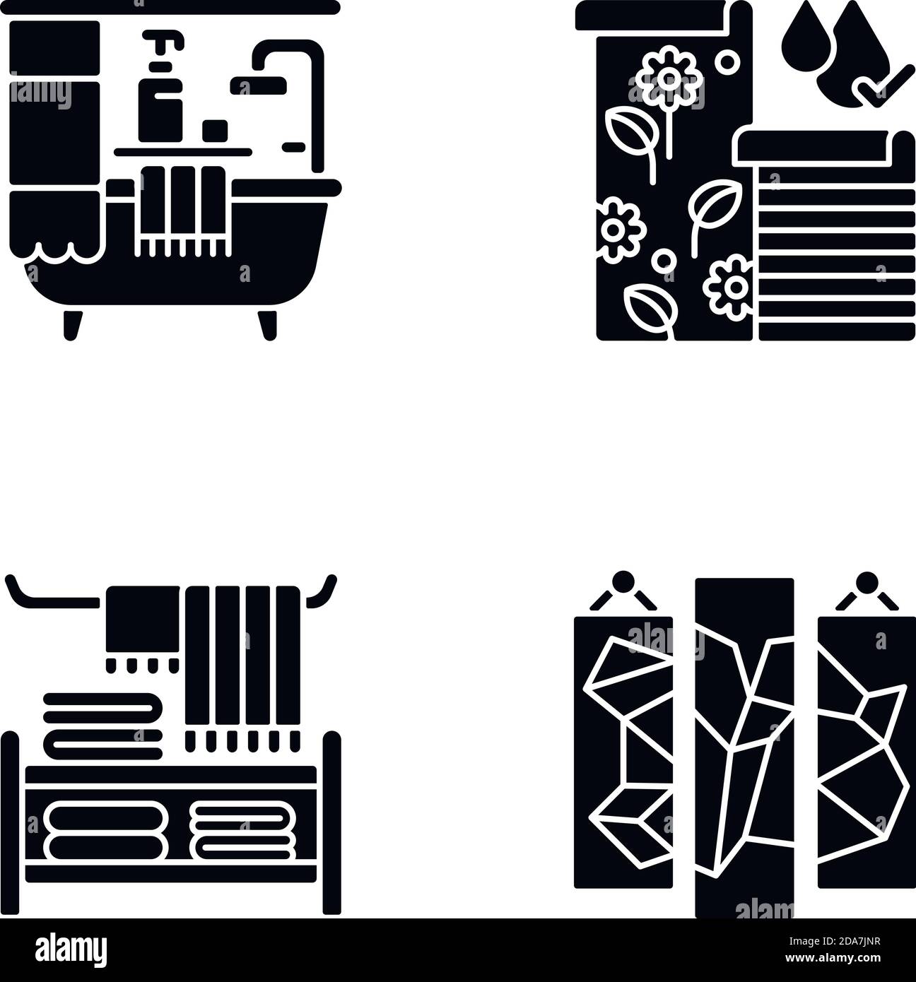 Style ideas for home black glyph icons set on white space Stock Vector ...