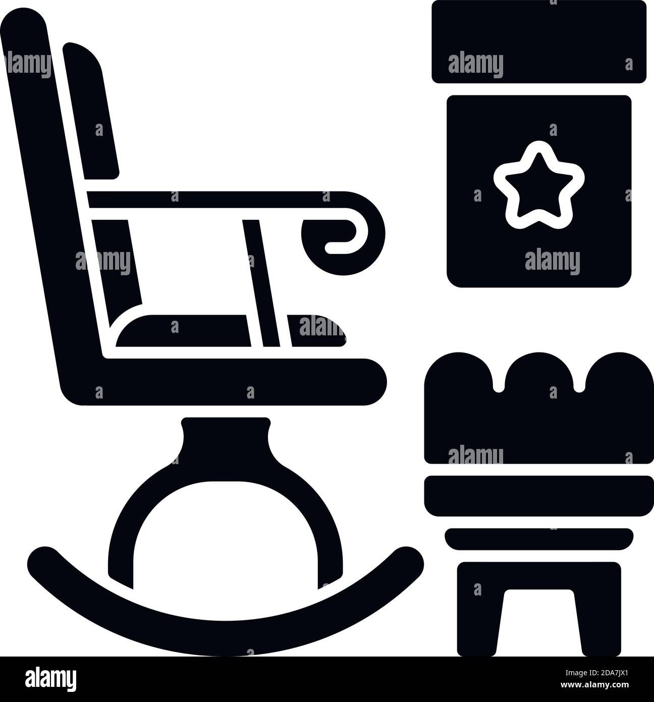 Black rocking chairs Black and White Stock Photos & Images - Alamy