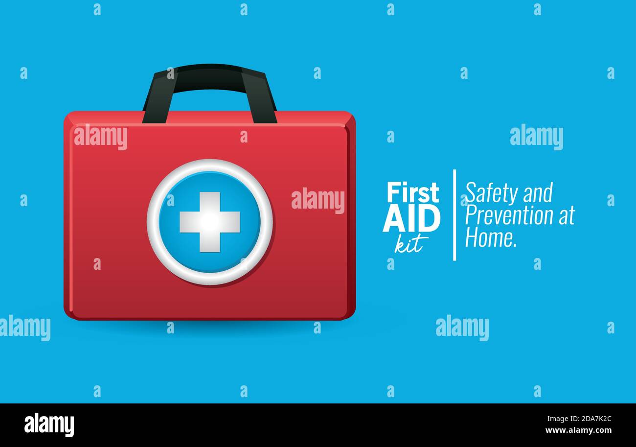 first AID icon on blue background Stock Vector Image & Art - Alamy