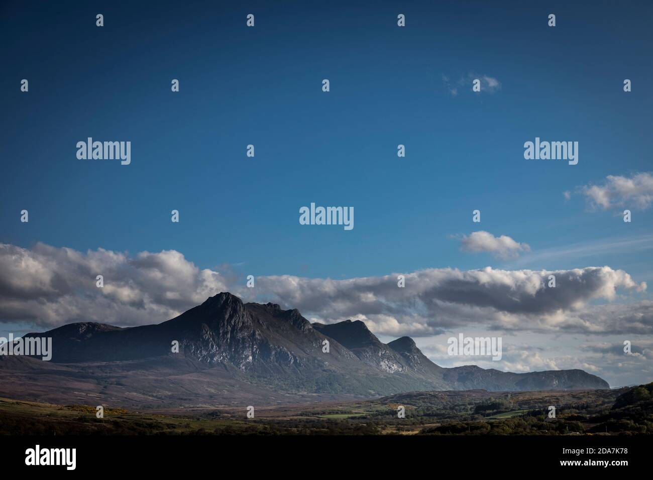 Ben Loyal and its neighbouring peaks as viewed from Tongue, Scotland ...