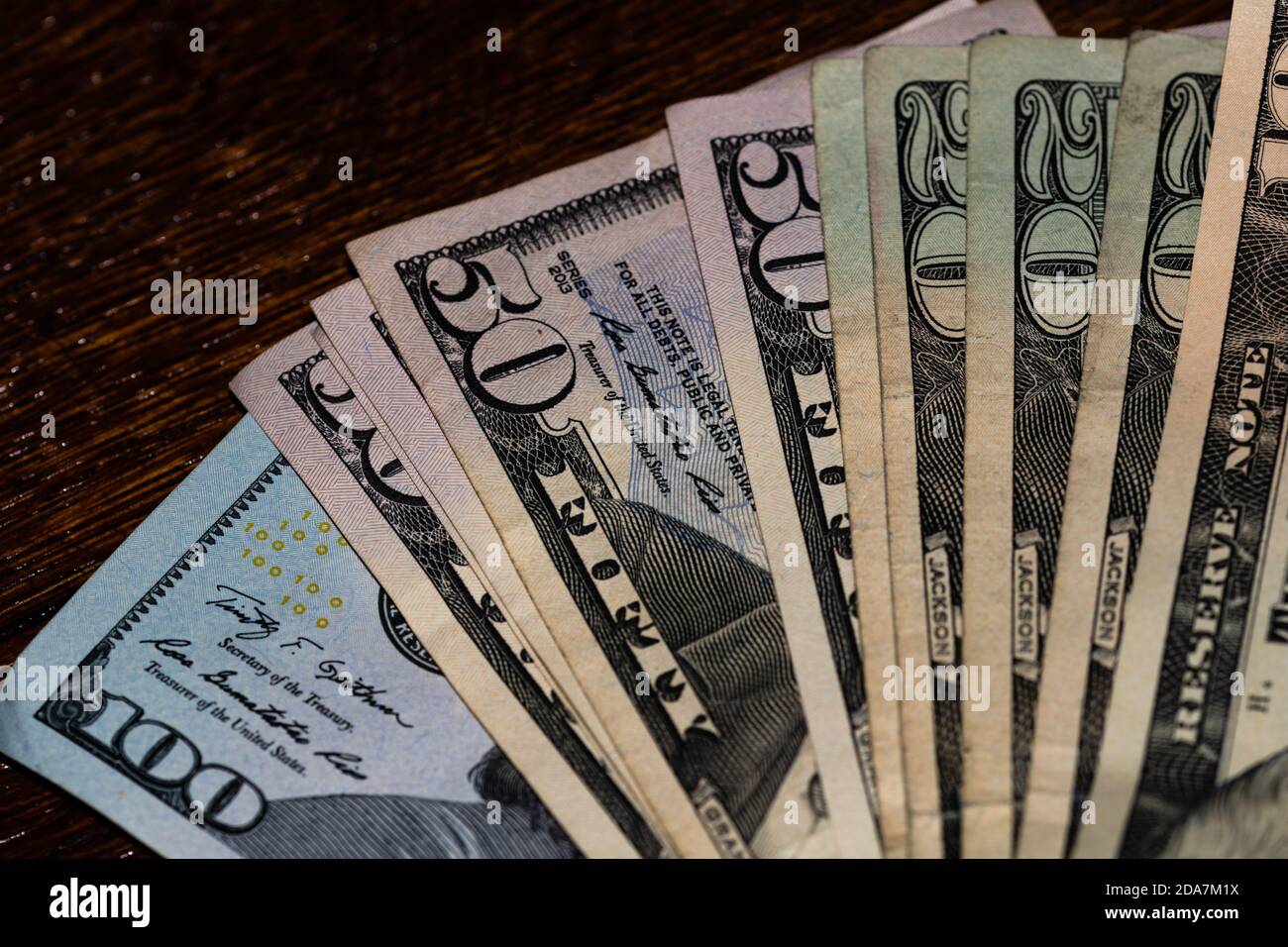 Close up photo of money, banknotes. Finance and currency composition ...