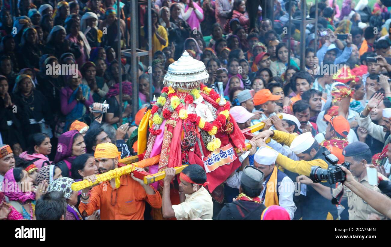 Chamoli, Uttarakhand, India, April 08 2014, Nanda Devi Raj Jat Yatra ...