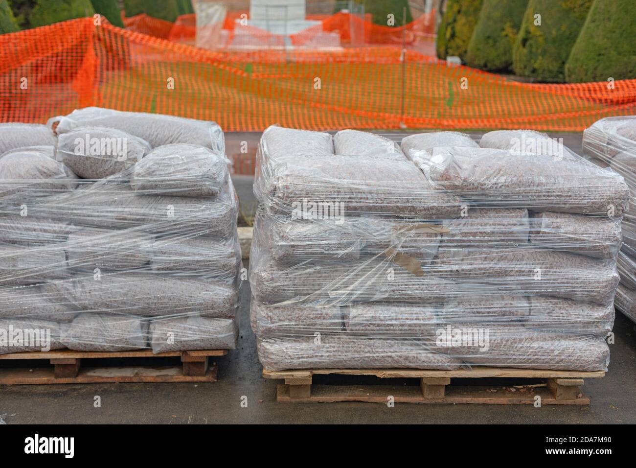 Heavy Material Delivery in Sacks at Pallets Construction Site Stock ...