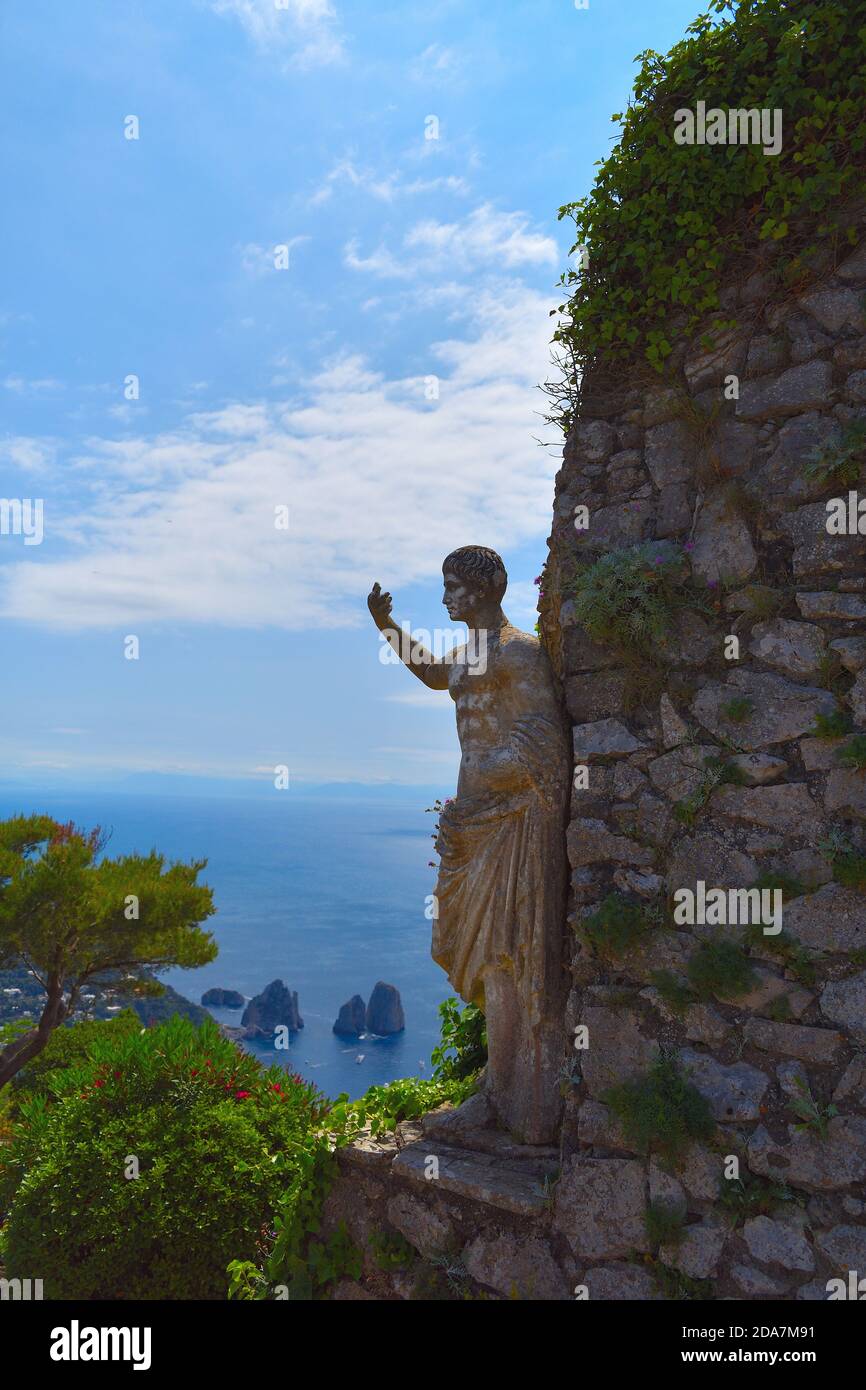 A vertical view of the Faraglioni of Capri from the Monte Solaro Stock ...