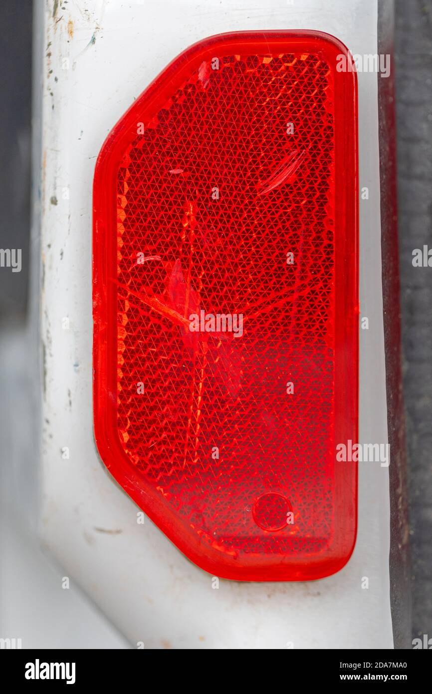 Red Reflective Plate at Cargo Van Rear Stock Photo - Alamy