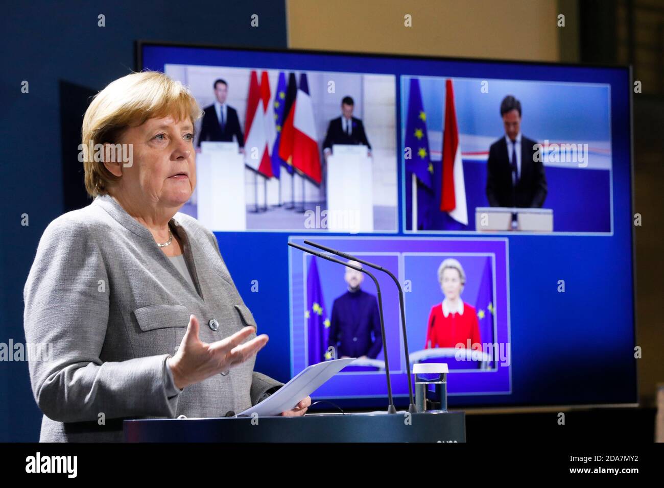 Berlin, Germany. 10th Nov, 2020. Federal Chancellor Angela Merkel (CDU ...