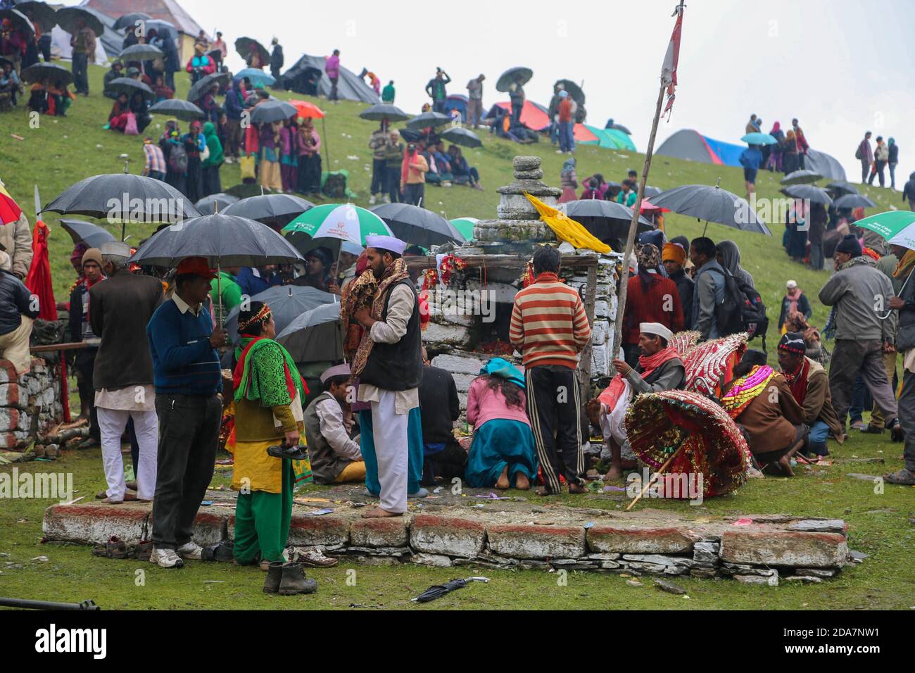 Chamoli, Uttarakhand, India, April 08 2014, Devotees of Nanda Devi Raj ...