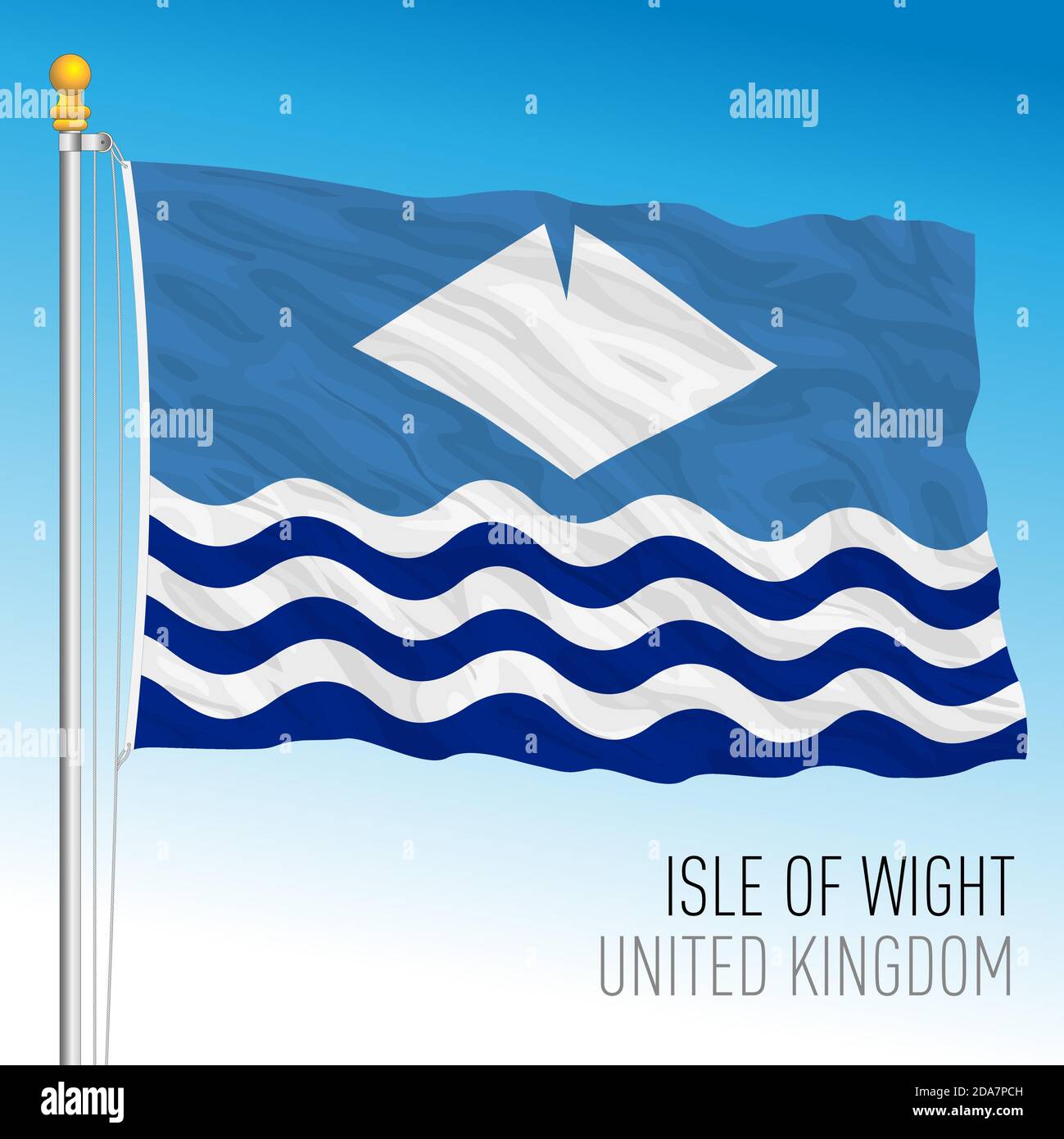 Isle of Wight official flag, UK, vector illustration Stock Vector Image ...