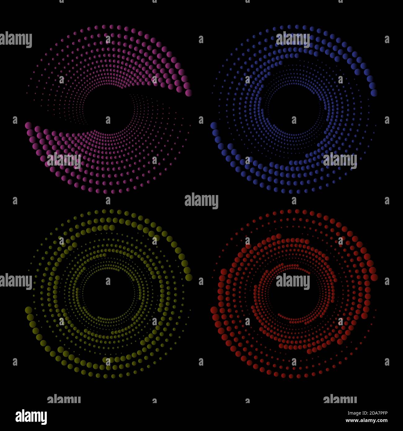 Abstract circular dots colorful halftone disco background, swirling ...
