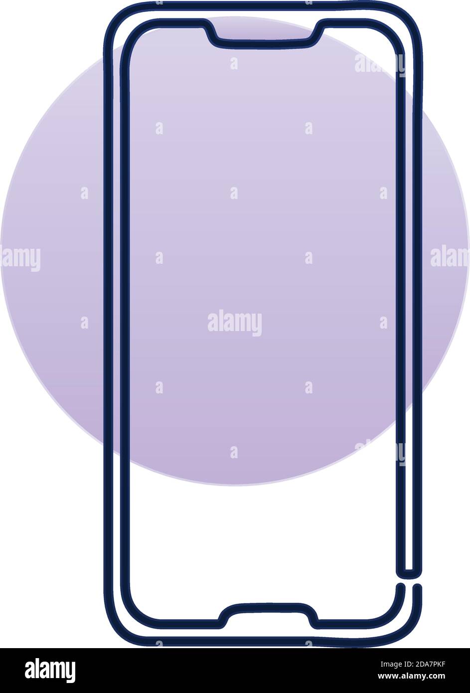 smartphone one line style with background purple Stock Vector Image ...