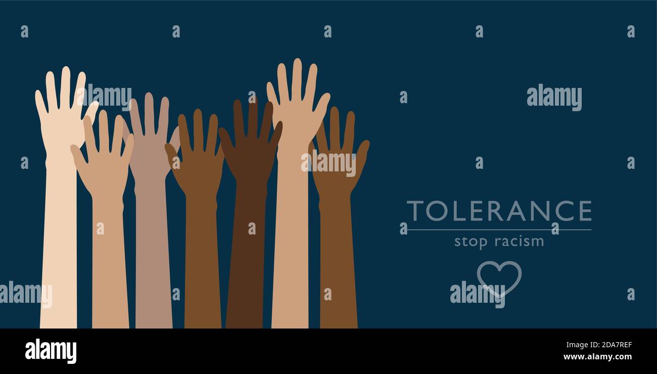 raised human hands respect and tolerance concept vector illustration ...