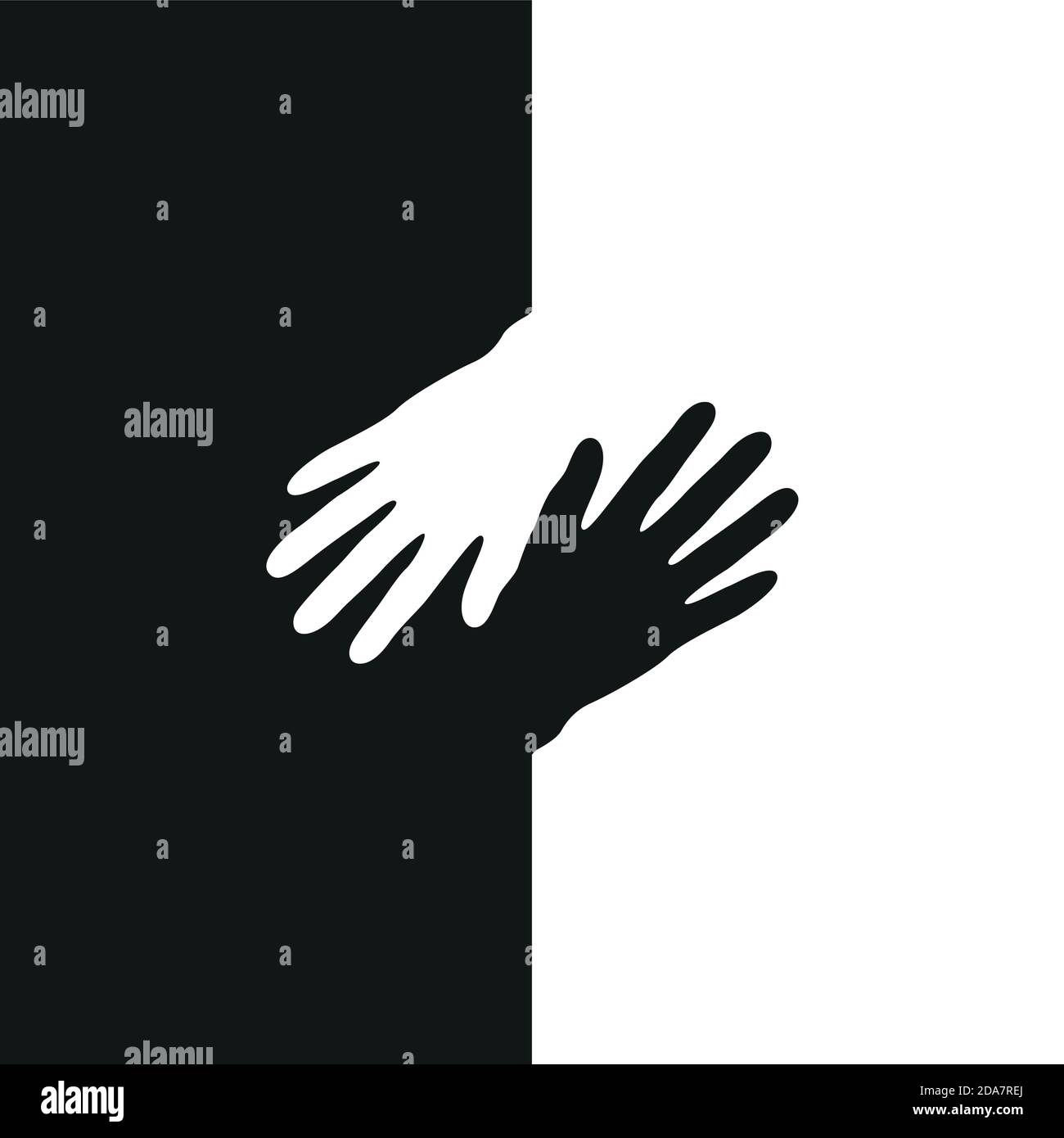 black and white human hand isolated vector illustration EPS10 Stock ...