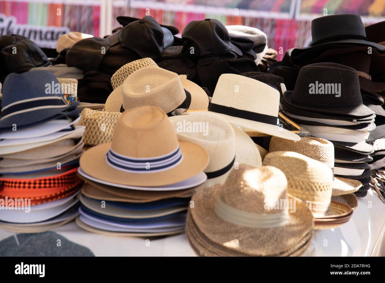 Groups of colored hats on sale Stock Photo - Alamy