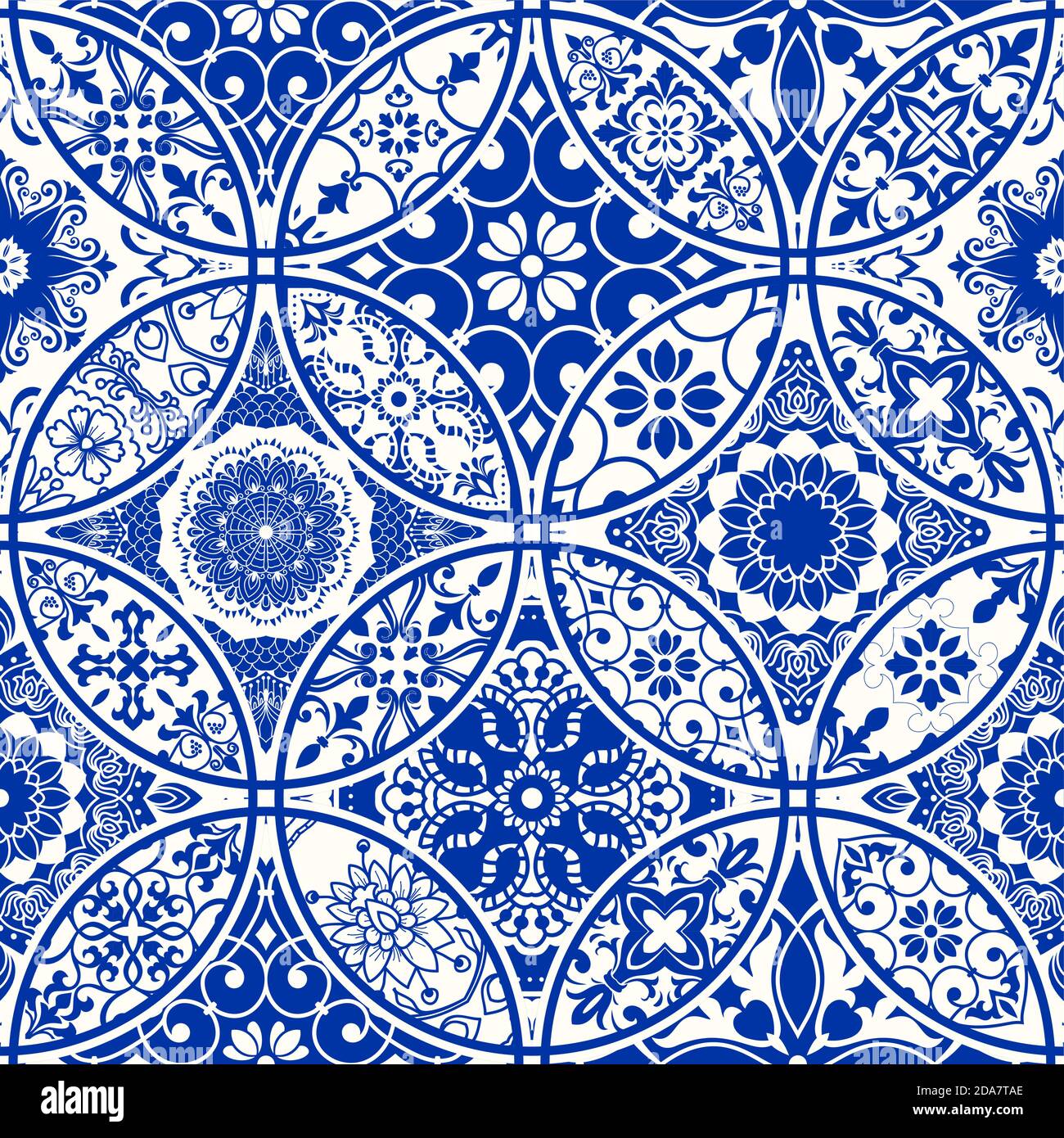 Majolica pottery tile, blue and white azulejo, original traditional ...