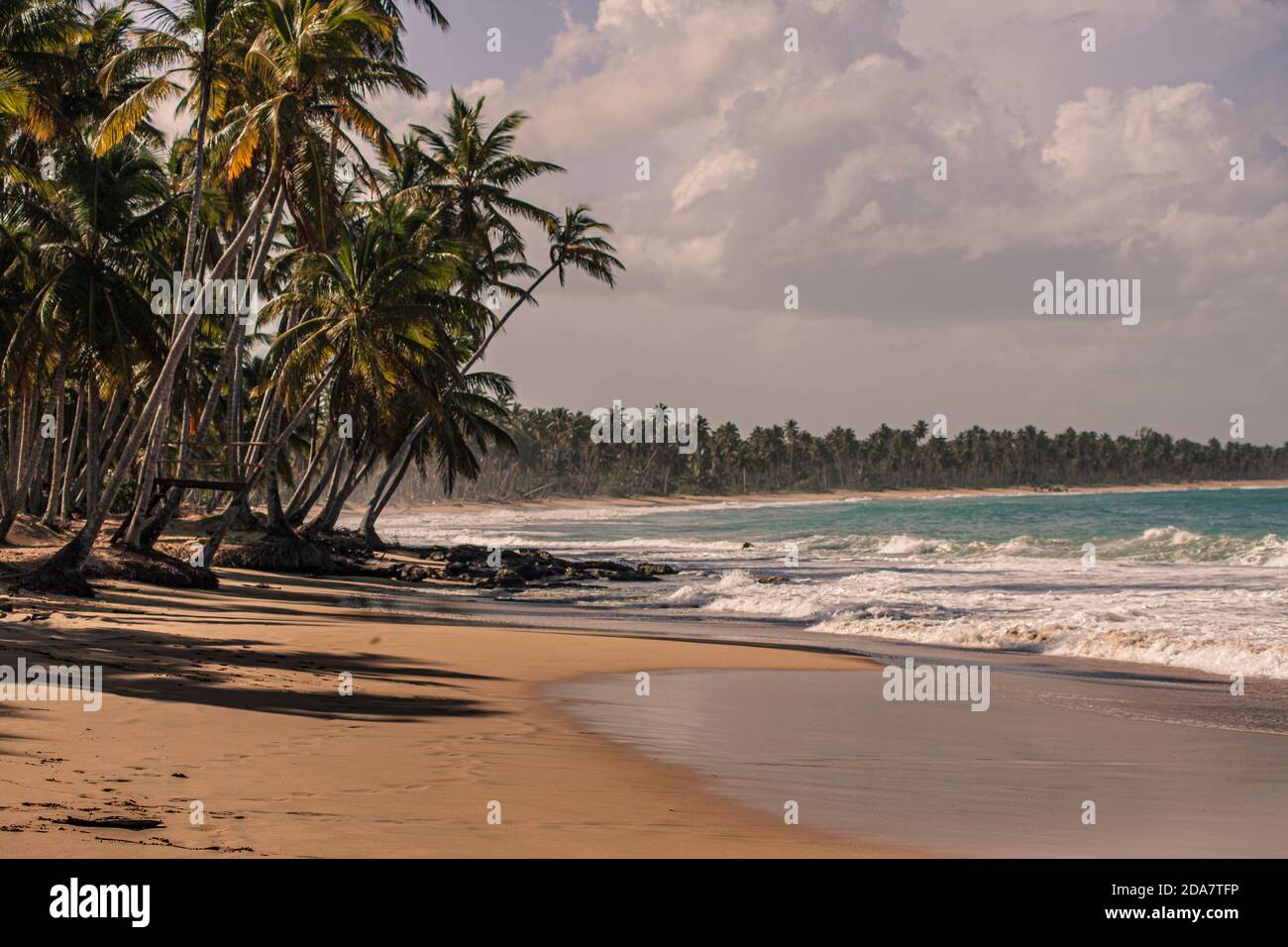 Panorama of the beautiful and natural beach of Playa Limon in the ...