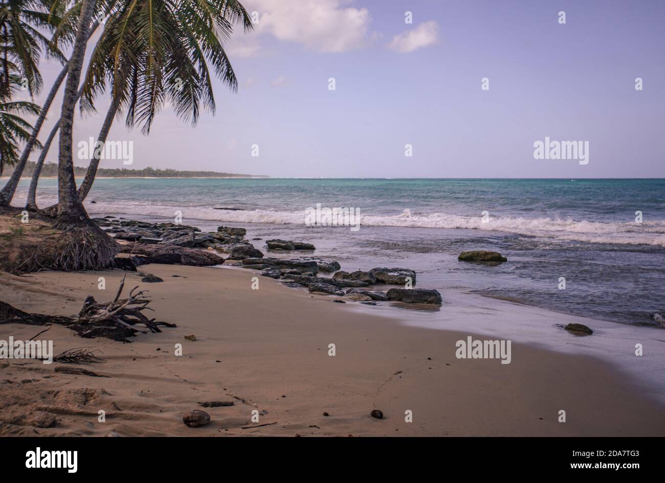 Panorama of the beautiful and natural beach of Playa Limon in the ...
