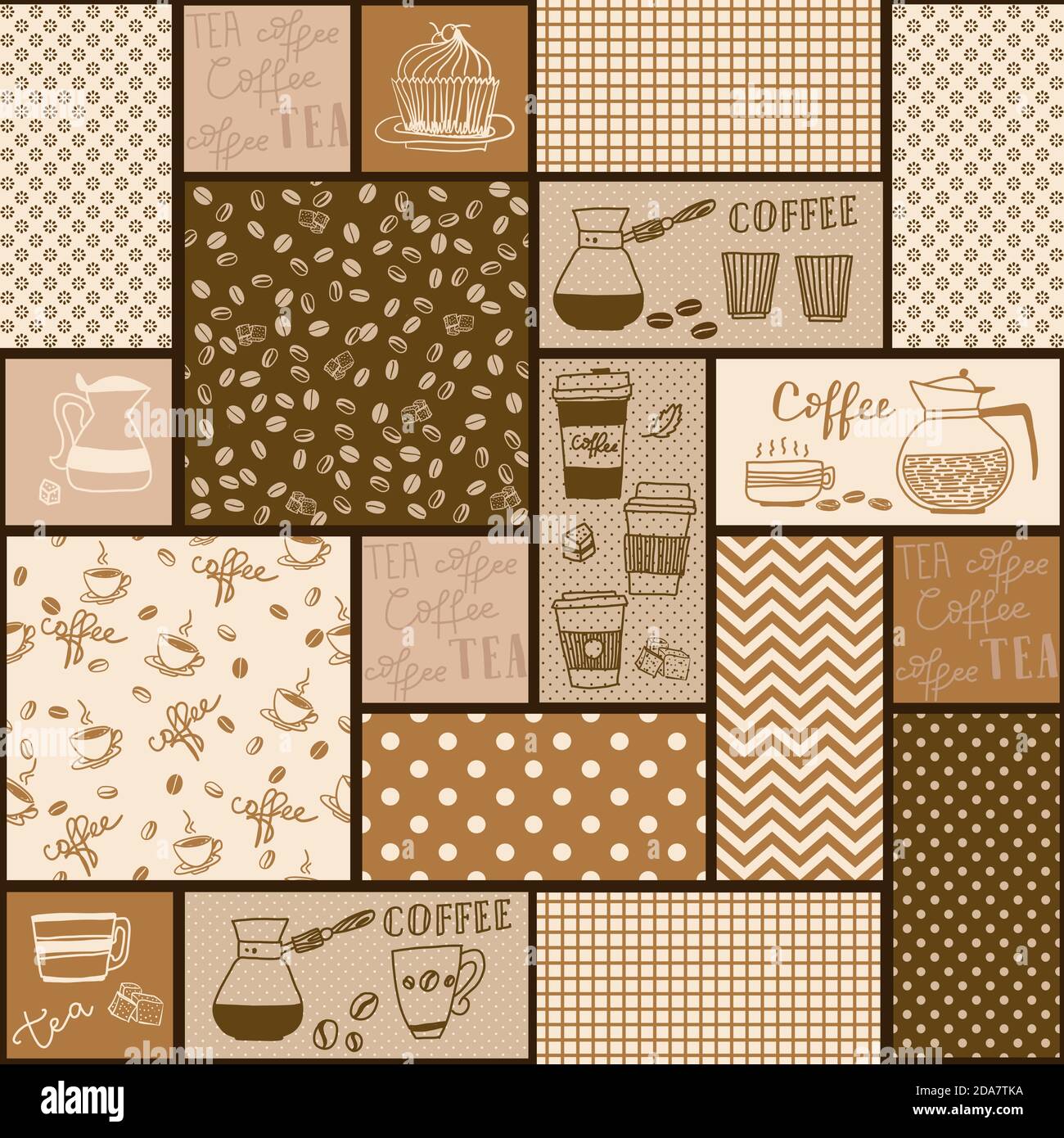 Seamless brown beige coffee vector hi-res stock photography and images ...