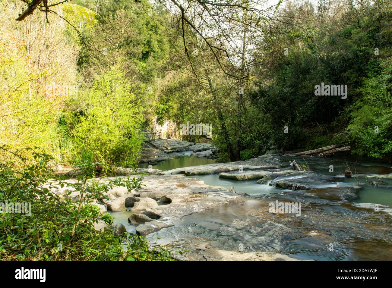 waterfalls torrent of soriano chia viterbo ditch castle Stock Photo - Alamy