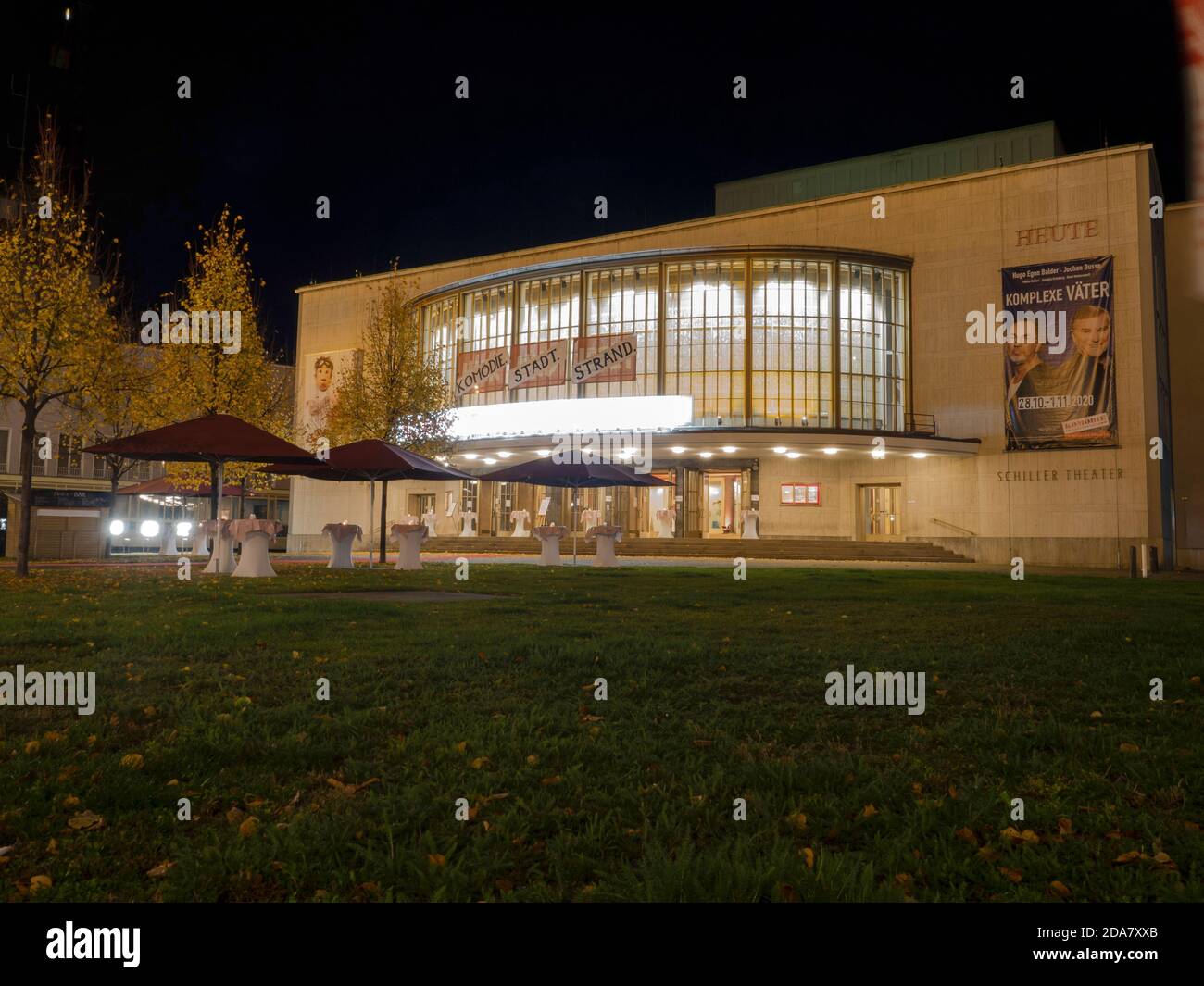 Berlin, Germany. 28th Oct, 2020. Illuminated is the building of the ...