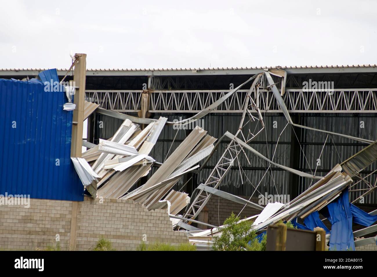 Metal structure destroyed after a storm Stock Photo - Alamy