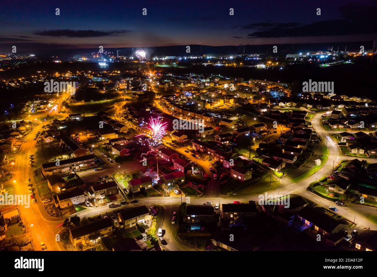 Aerial view of uk and night hi-res stock photography and images - Alamy