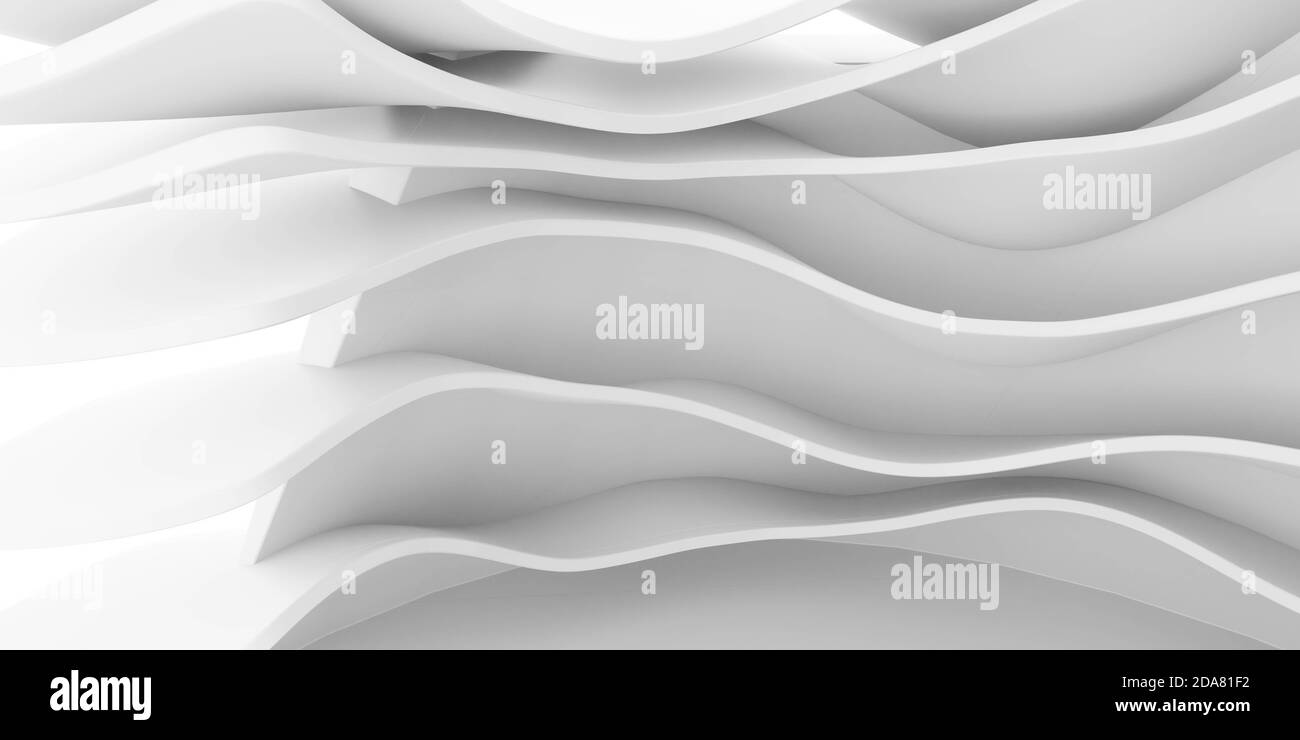 3d architecture modern futuristic technology with white metallic ...