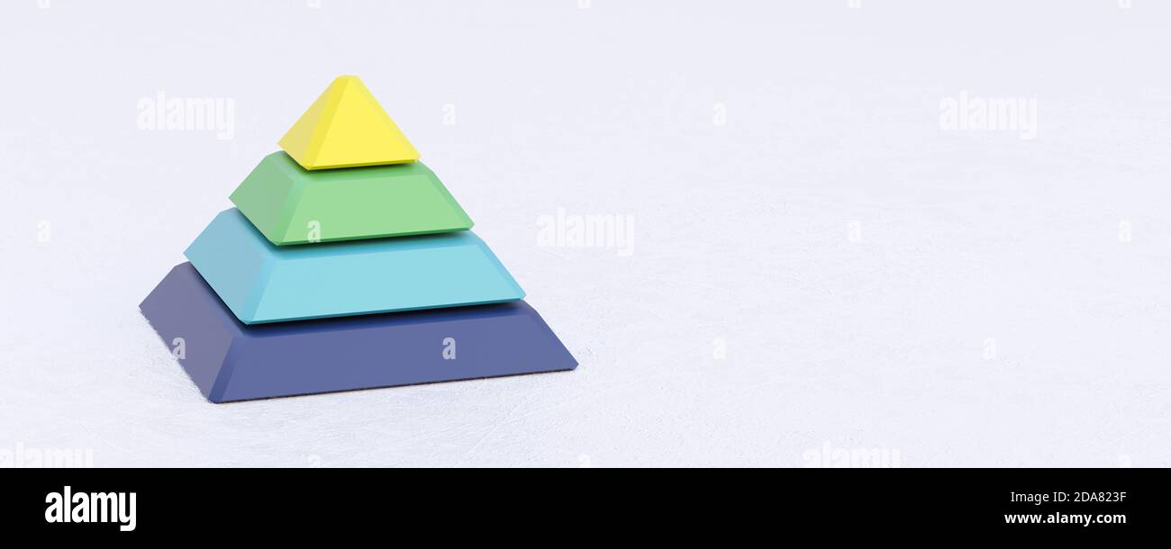 Hierarchy of needs pyramid concept 3d rendering illustration Stock ...