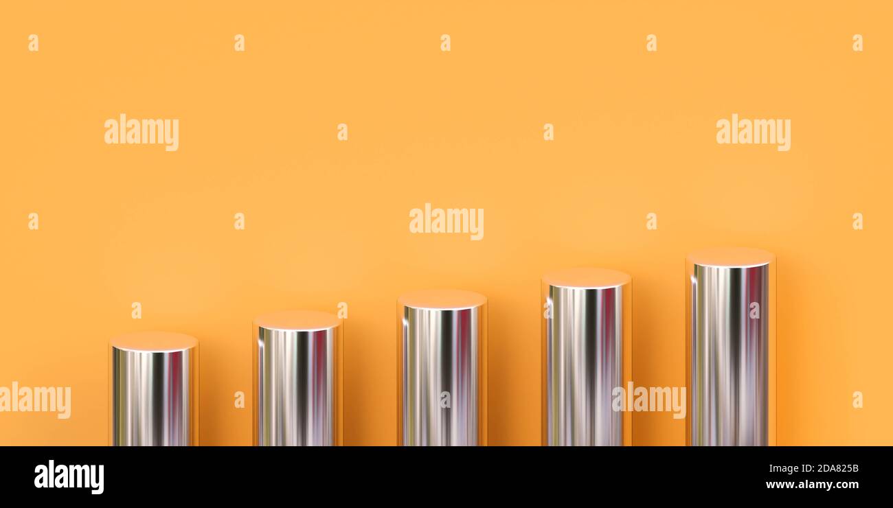 abstract podium stair case metal background 3d rendering illustration ...