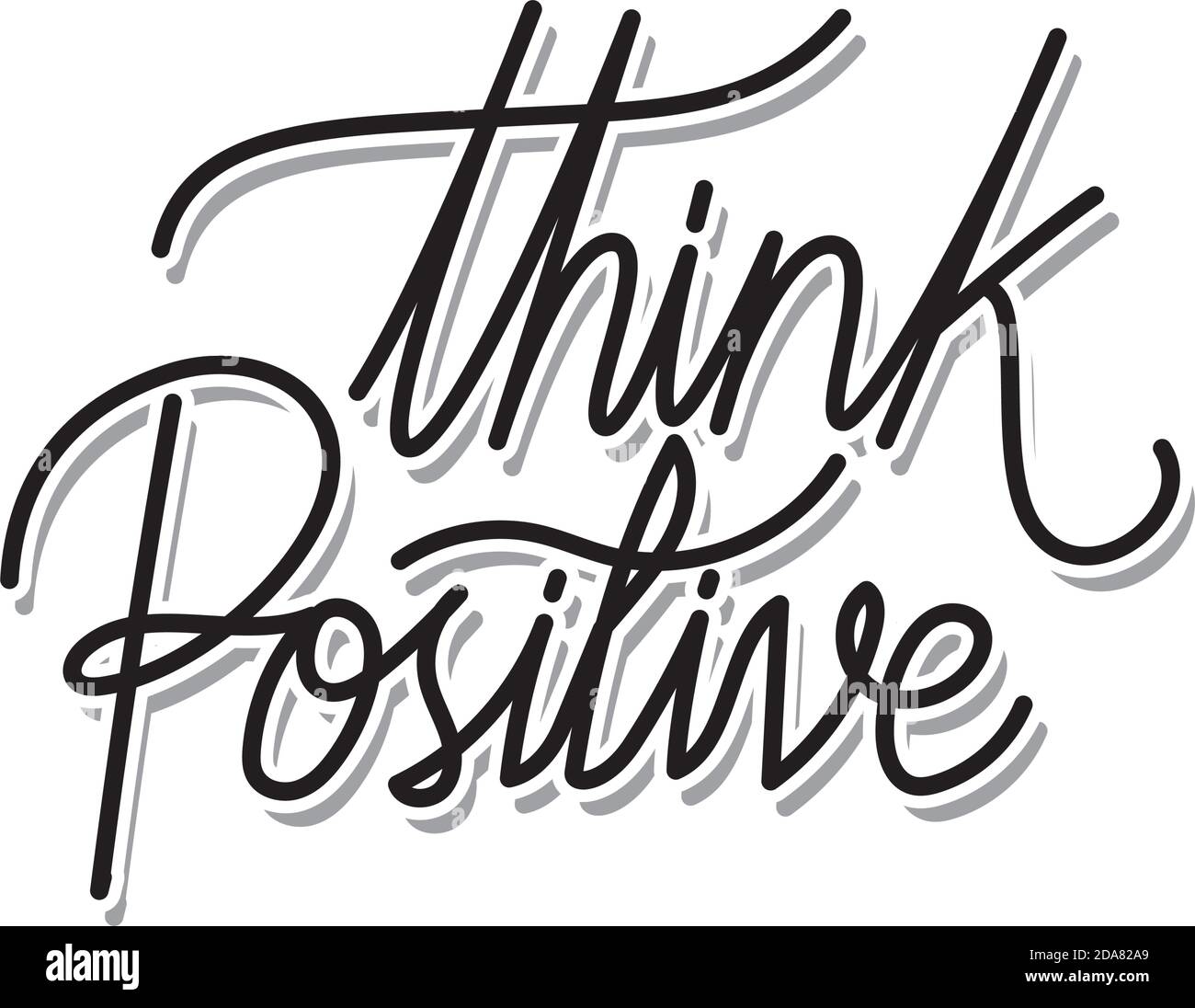 think positive lettering on white background Stock Vector Image & Art ...