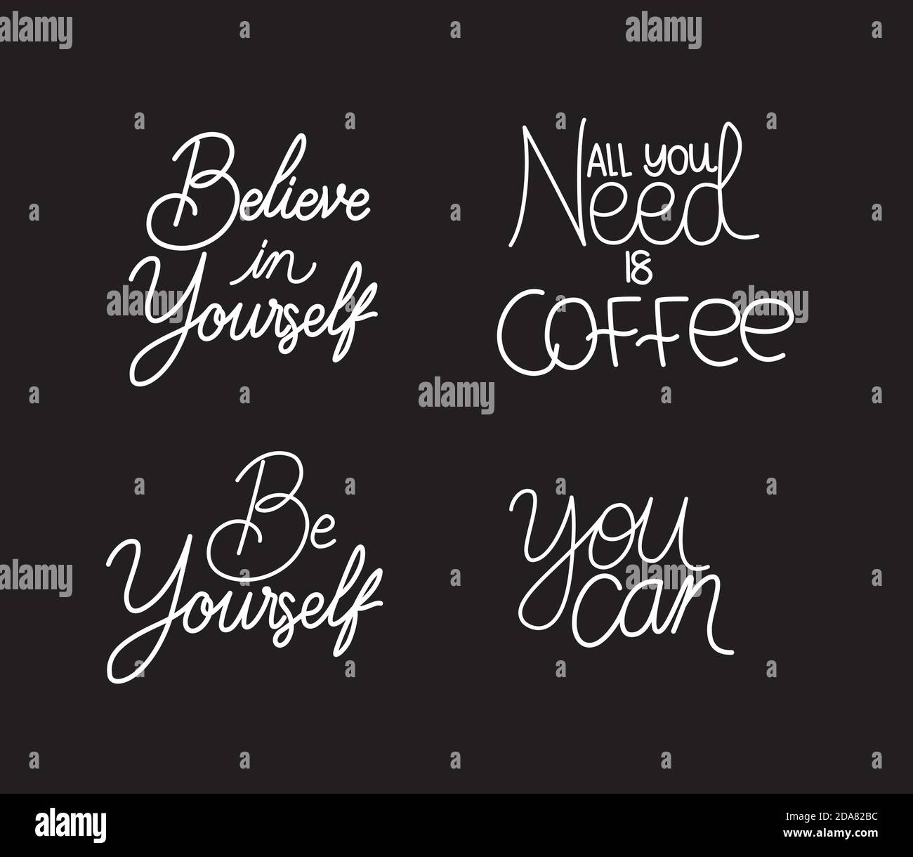 set of slogans on black background Stock Vector Image & Art - Alamy