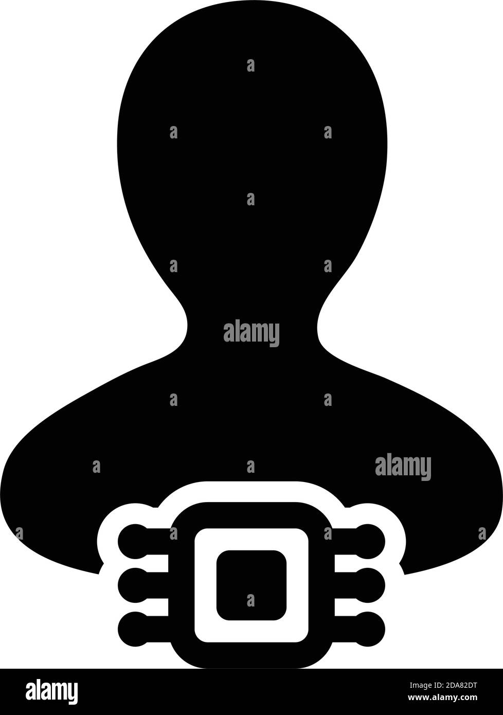 Human RFID microchip icon vector for RFID implant with male user person ...