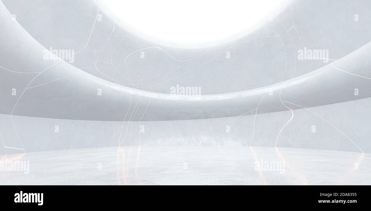 white abstract architecture hall 3d render illustration background with ...